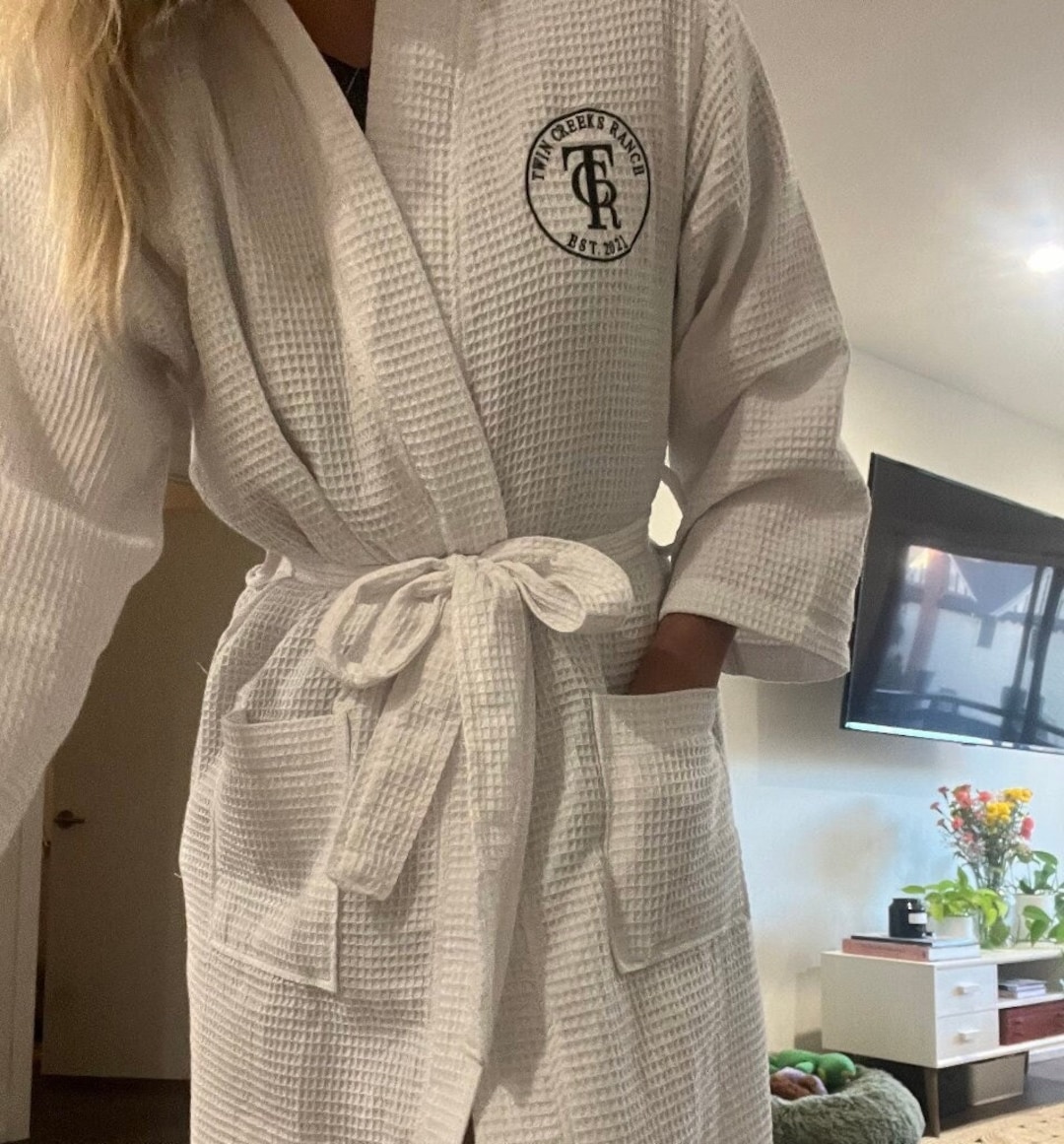 Custom Logo Robes | Personalized Waffle Weave Robe, Embroidered ...
