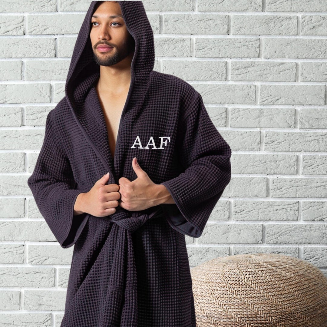 Personalized Waffle Robe for Men, Custom Name Bathrobe, Embroidered Men ...