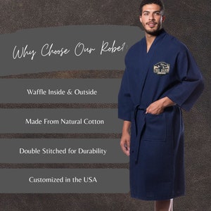 Custom Logo Robes | Personalized Waffle Weave Robe, Embroidered ...
