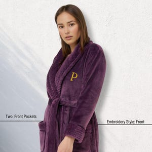 Personalized Plush Robe, Ultra Soft & Cozy, Plus Size Fleece Robe for ...