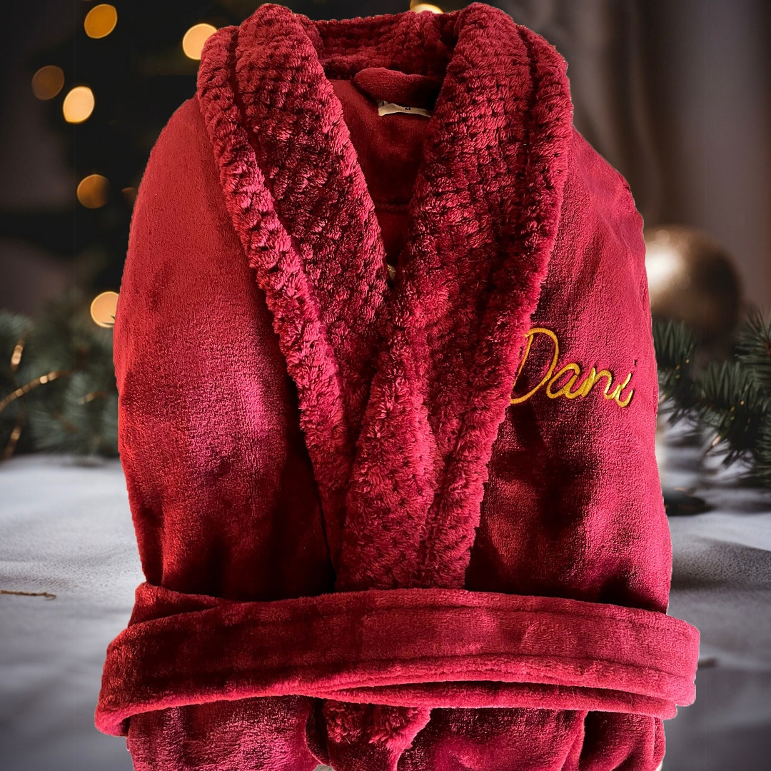 Personalized Robe for Women, Anniversary Gift, Plush Bridal Robes, Red ...