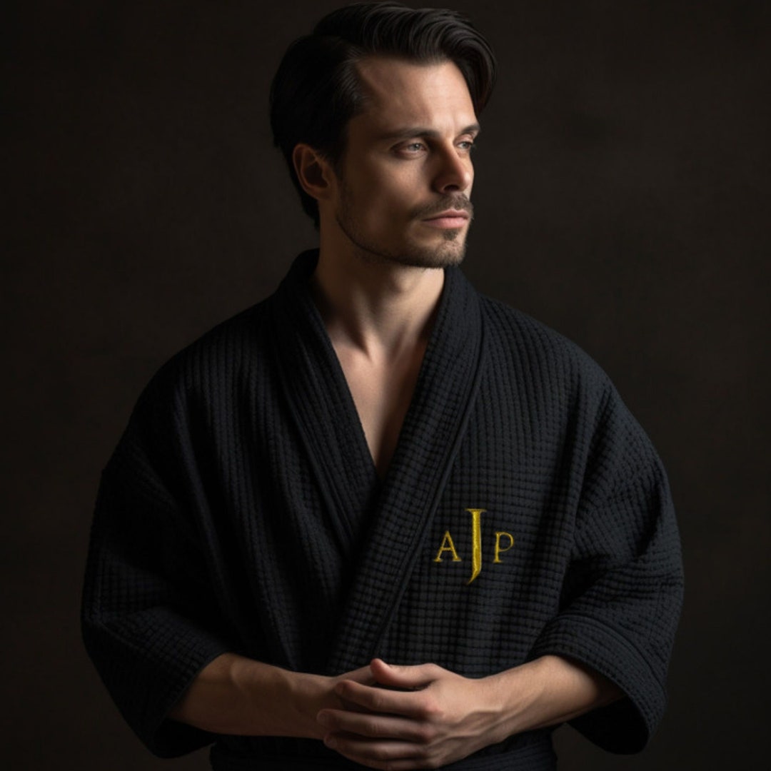 Personalized Waffle Weave Robe for Him, Couples Matching Bathrobes, 2nd ...