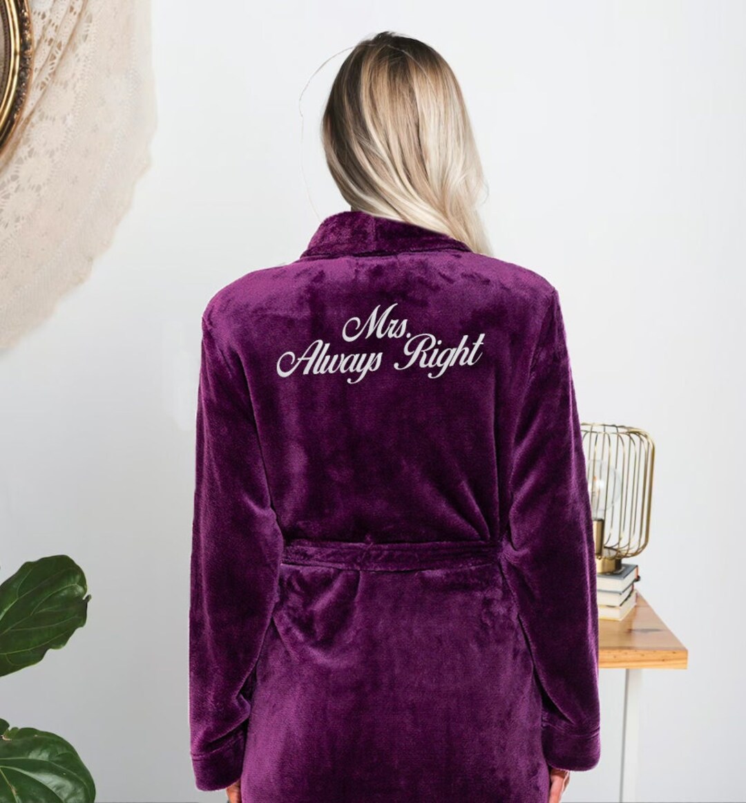 Customize Women's Robe Personalized Embroidery Plus Size XXL Mrs Future ...