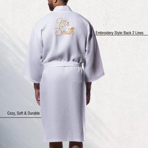 Men's Waffle Weave Robe – Custom Embroidered Bathrobe, Father's Day ...