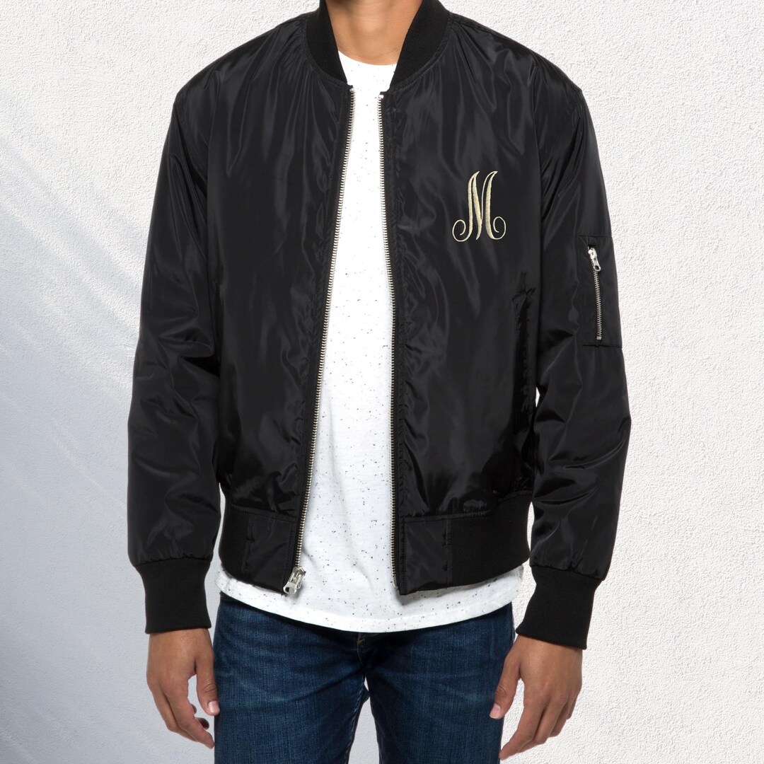 Monogrammed Aviator Bomber Jacket: Personalized Oversized Pilot Coat ...