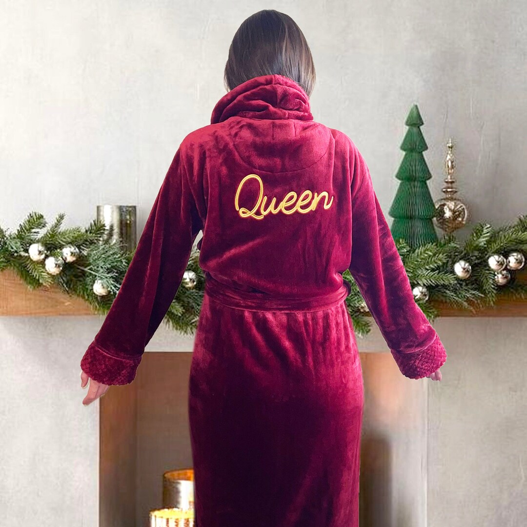 Super Plush Robe Personalized Robe Long Embroidered - Etsy