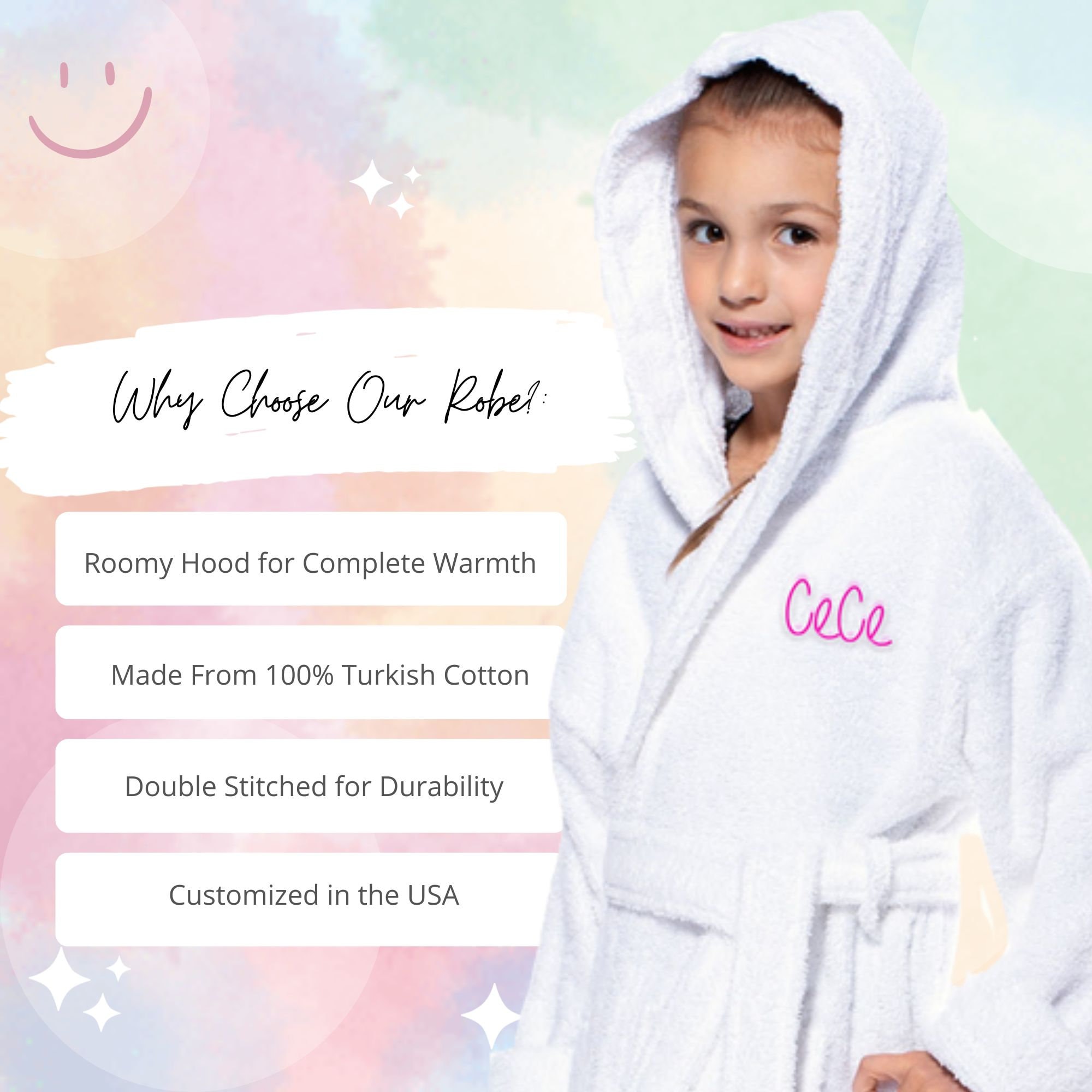 Terry Cloth Kids Hooded Robes 100% Turkish Cotton Wraps - Etsy