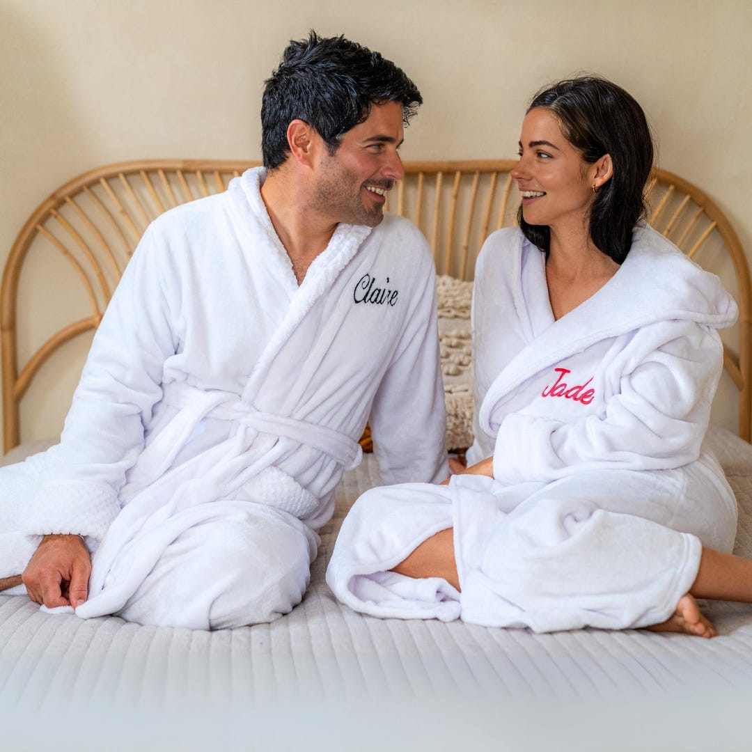 Mr and Mrs Robes - Personalized Wedding Gift for Couple, Custom Embroidered Bathrobes, Matching ...