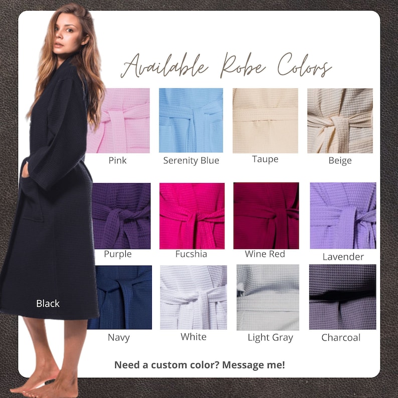 Custom Logo Robes | Personalized Waffle Weave Robe, Embroidered ...