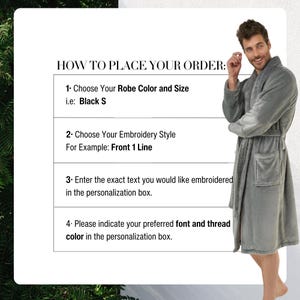 Personalized Men's Robe - Custom Fleece Bathrobe for Husband & Fiance ...
