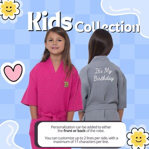 Children's Waffle Knit Robe, Personalized Kids Swim Towel Robe, Custom ...