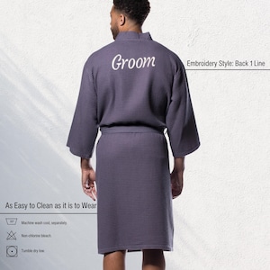 Custom Father's Day Waffle Weave Robe for Him, Best Dad Embroidered ...