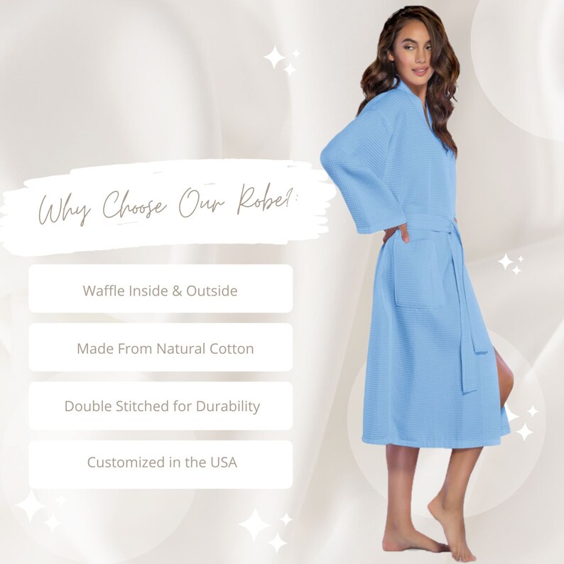 Customized Waffle Robe Waffle Weave Robe Bridesmaid - Etsy