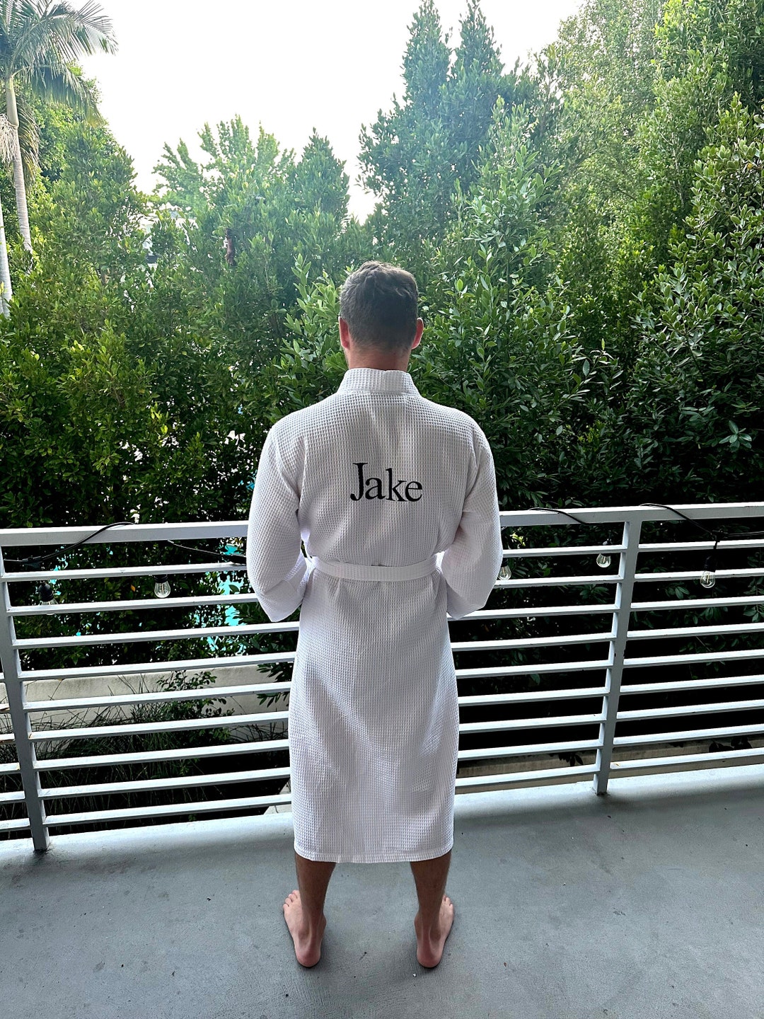 Custom Waffle Weave Robe for Husband Boyfriend Bathrobe Anniversary ...