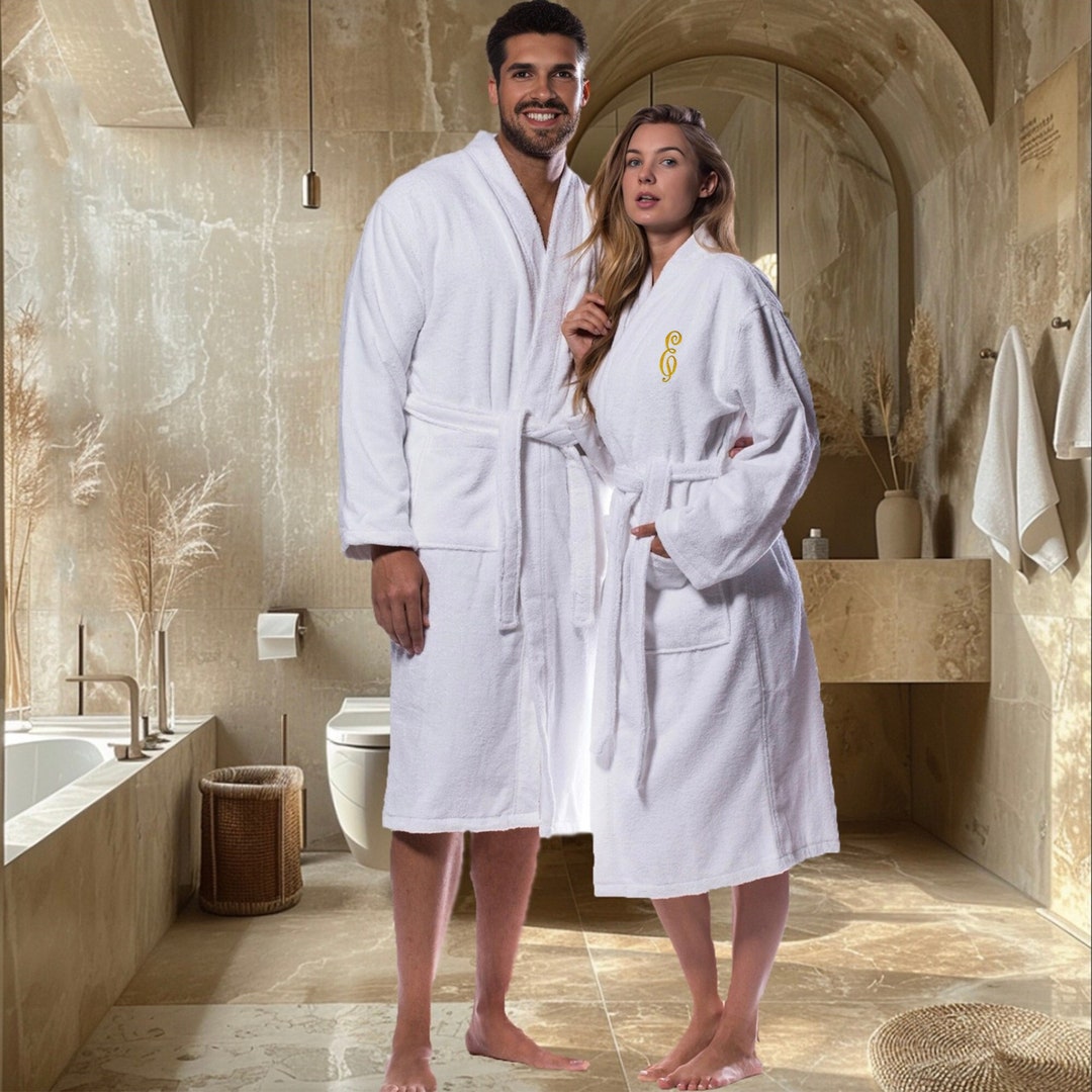 Custom Monogrammed Turkish Cotton Robe Set Personalized Couple ...