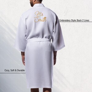 Custom Father's Day Waffle Weave Robe for Him, Best Dad Embroidered ...