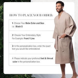 Custom Father's Day Waffle Weave Robe for Him, Best Dad Embroidered ...