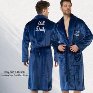 Personalized Men's Robe - Custom Fleece Bathrobe for Husband & Fiance ...