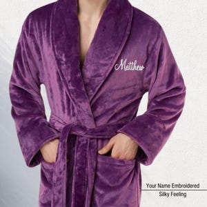 Personalized Men's Robe - Custom Fleece Bathrobe for Husband & Fiance ...