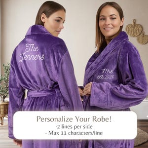 Mr and Mrs Robes - Luxury Personalized Bathrobe, Embroidered Fleece ...