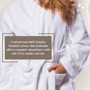 Customizable Turkish Terry Cloth Bathrobe, Personalized Spa Robe for ...