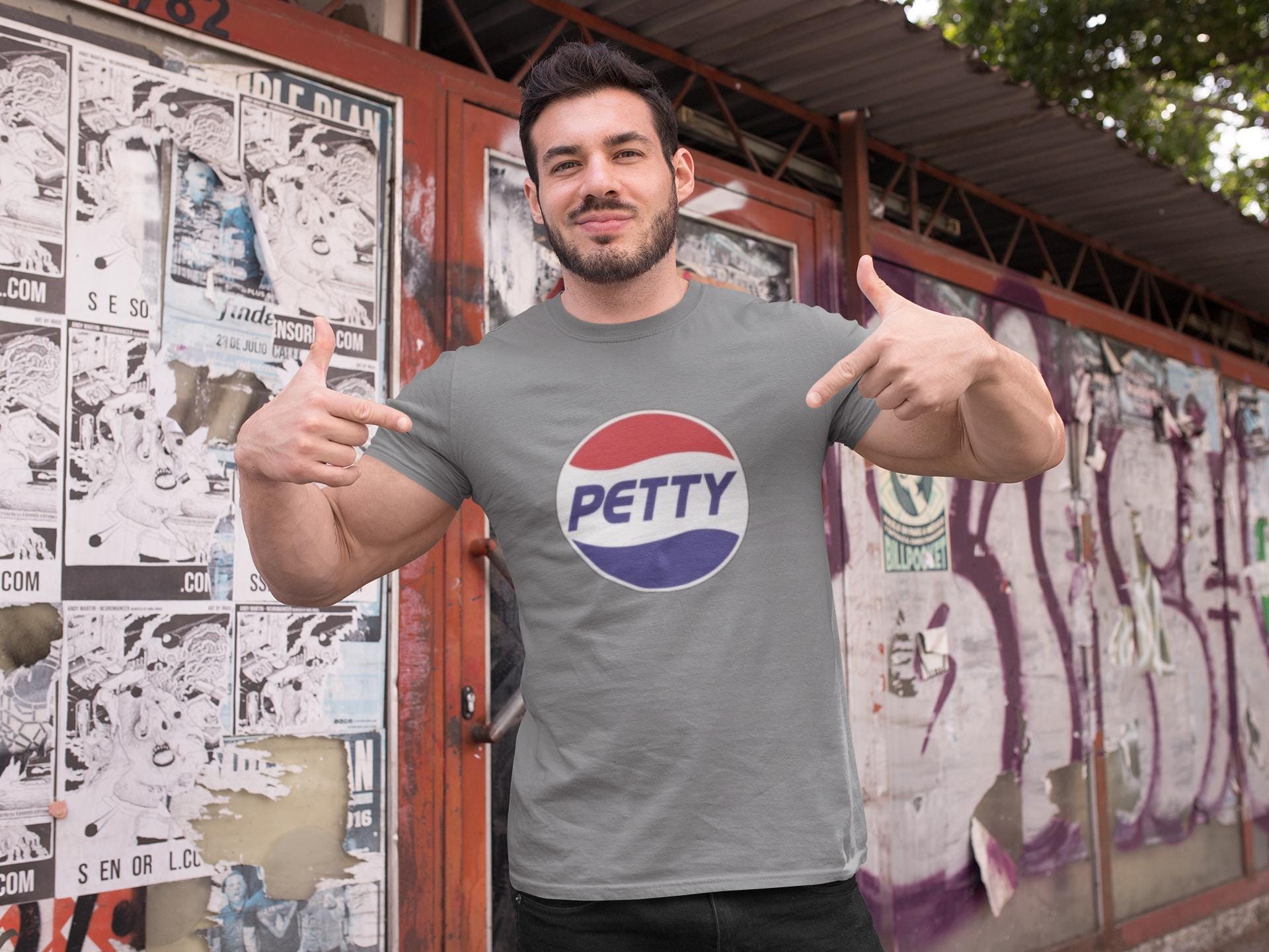 Petty T-shirt - Funny Logo-inspired Tee - Iconic Logo Parody Shirt ...