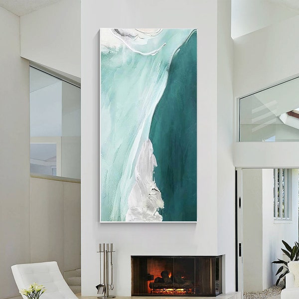 Teal Abstract Art - Etsy