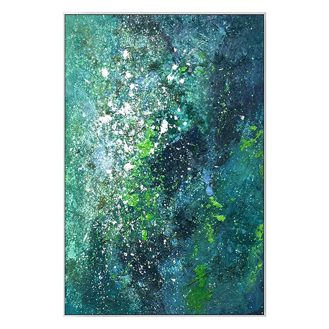 Green Forest Abstract Painting, Textured Vertical Wall Art - Etsy