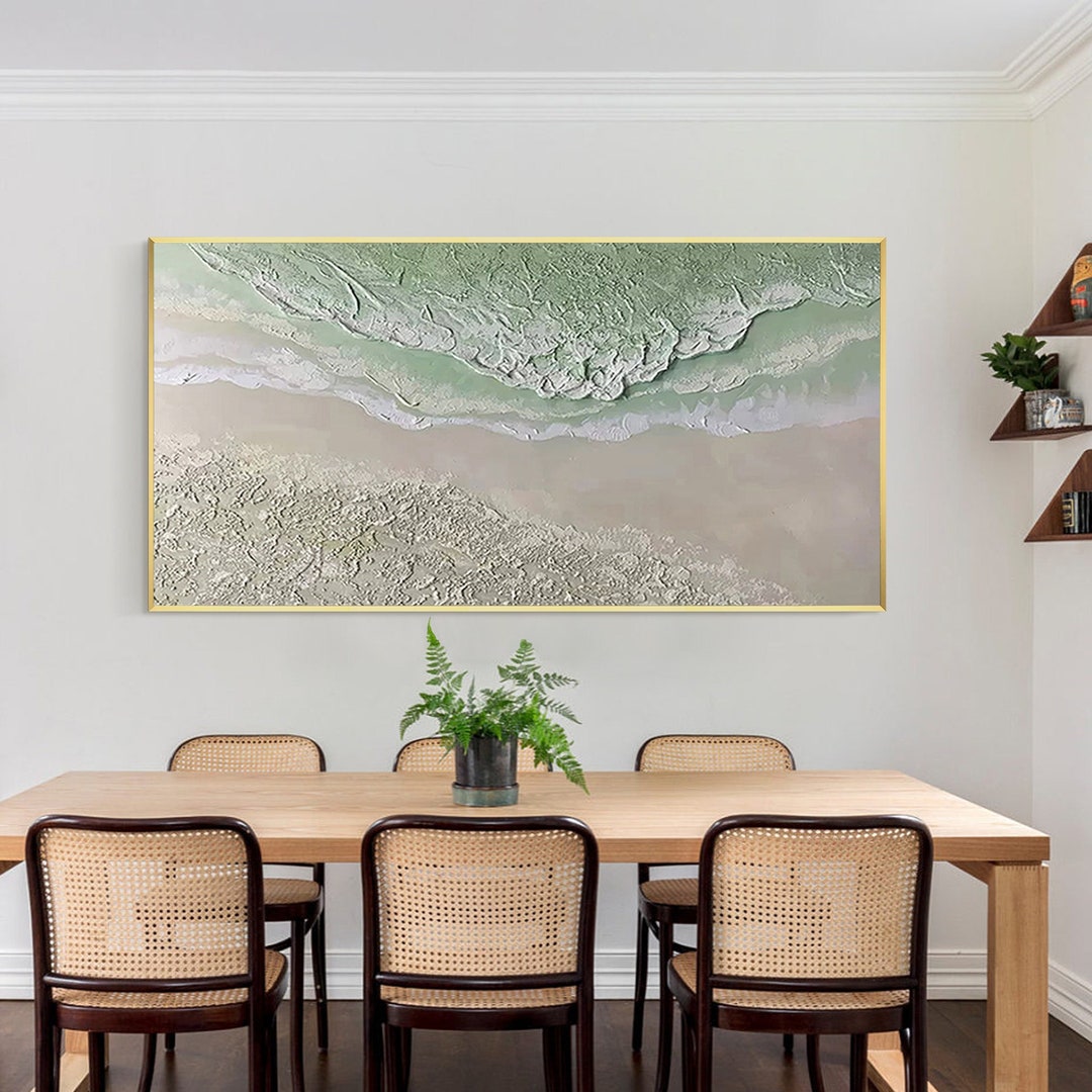 Seascape Beach 3D Heavy Texture Painting on Canvas Beige - Etsy