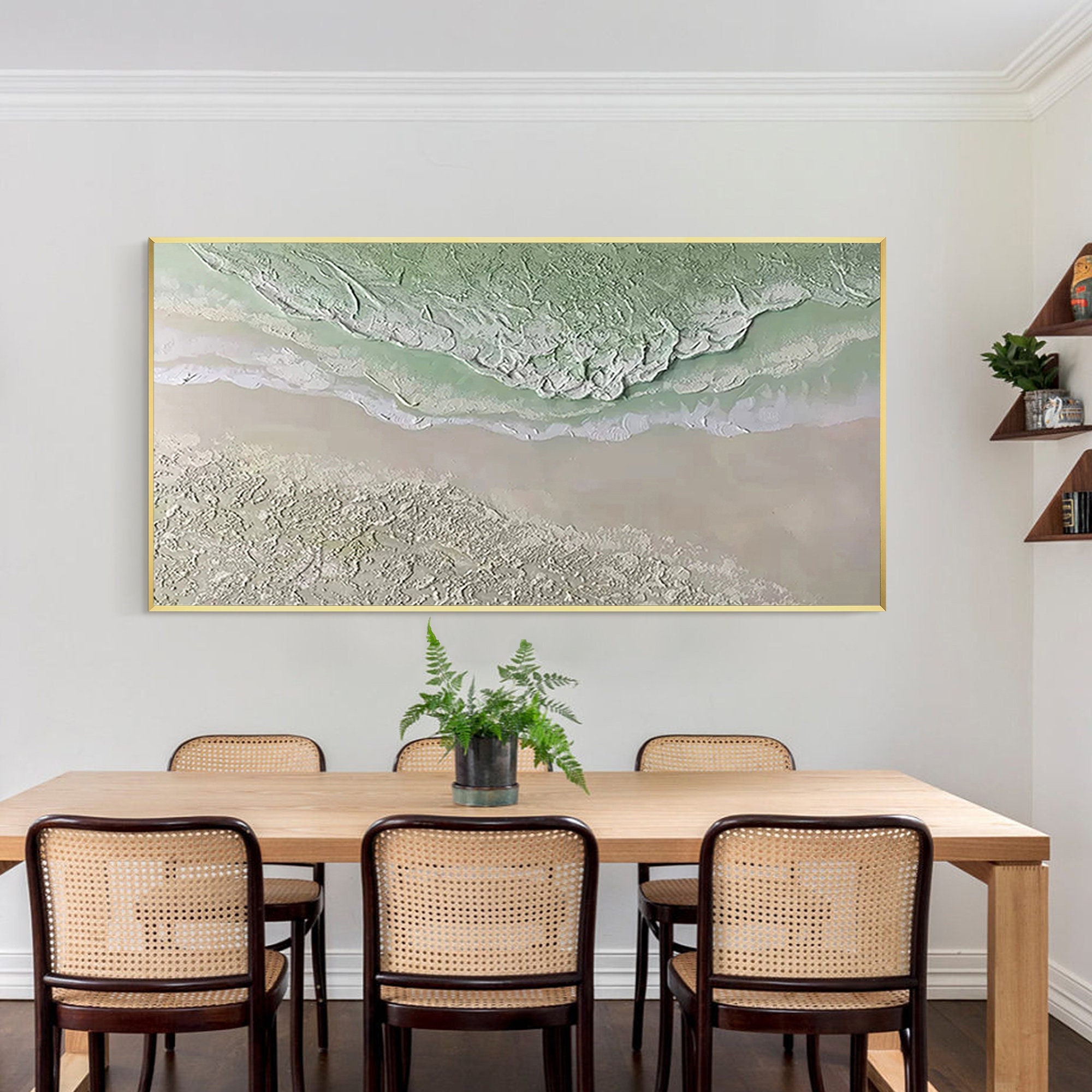 Seascape Beach 3D Heavy Texture Painting on Canvas Beige - Etsy