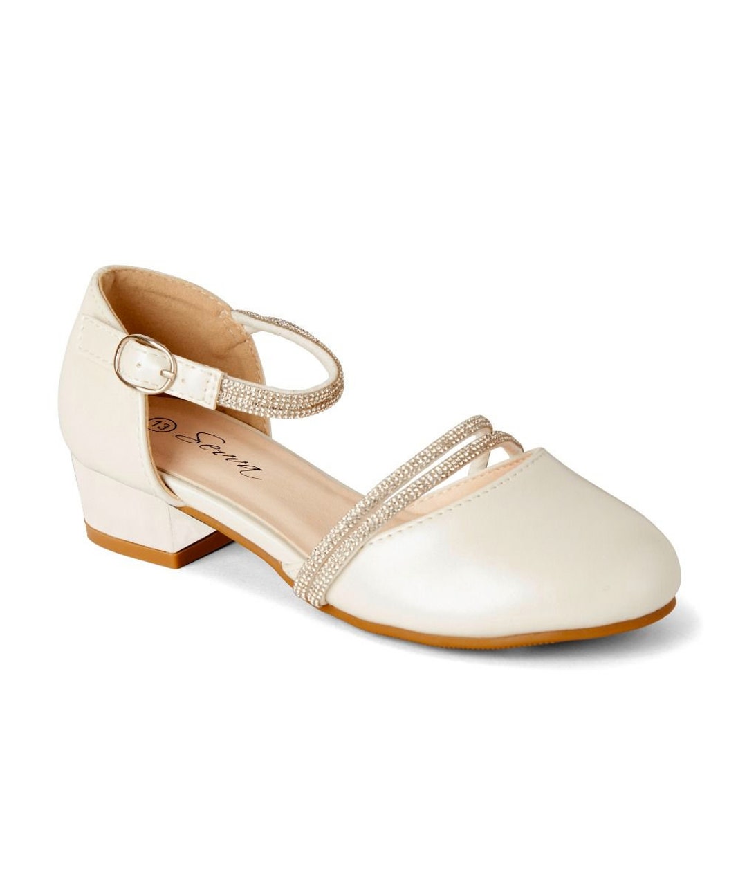 Girls Holy Communion Flower Shoes Patent White or Ivory Mary Jane ...
