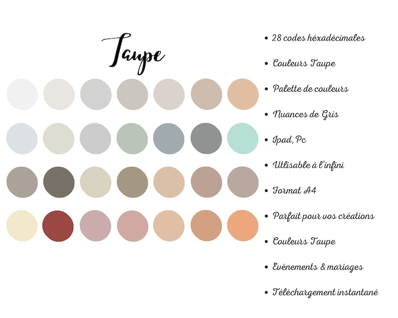 Procreate Taupe Palette Procreate, Hexadecimal Color Codes 28 Trendy ...