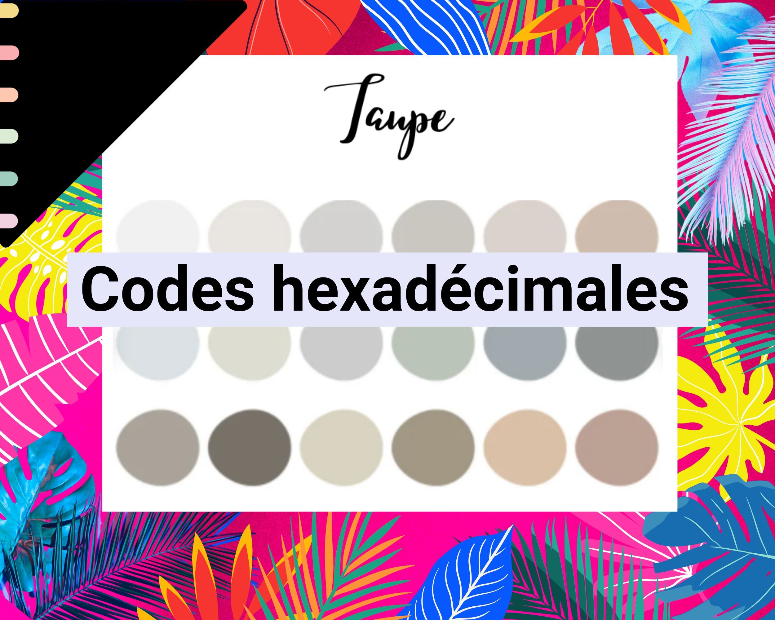 Taupe Color Palette Most Popular Hexadecimal Color Codes 18 - Etsy