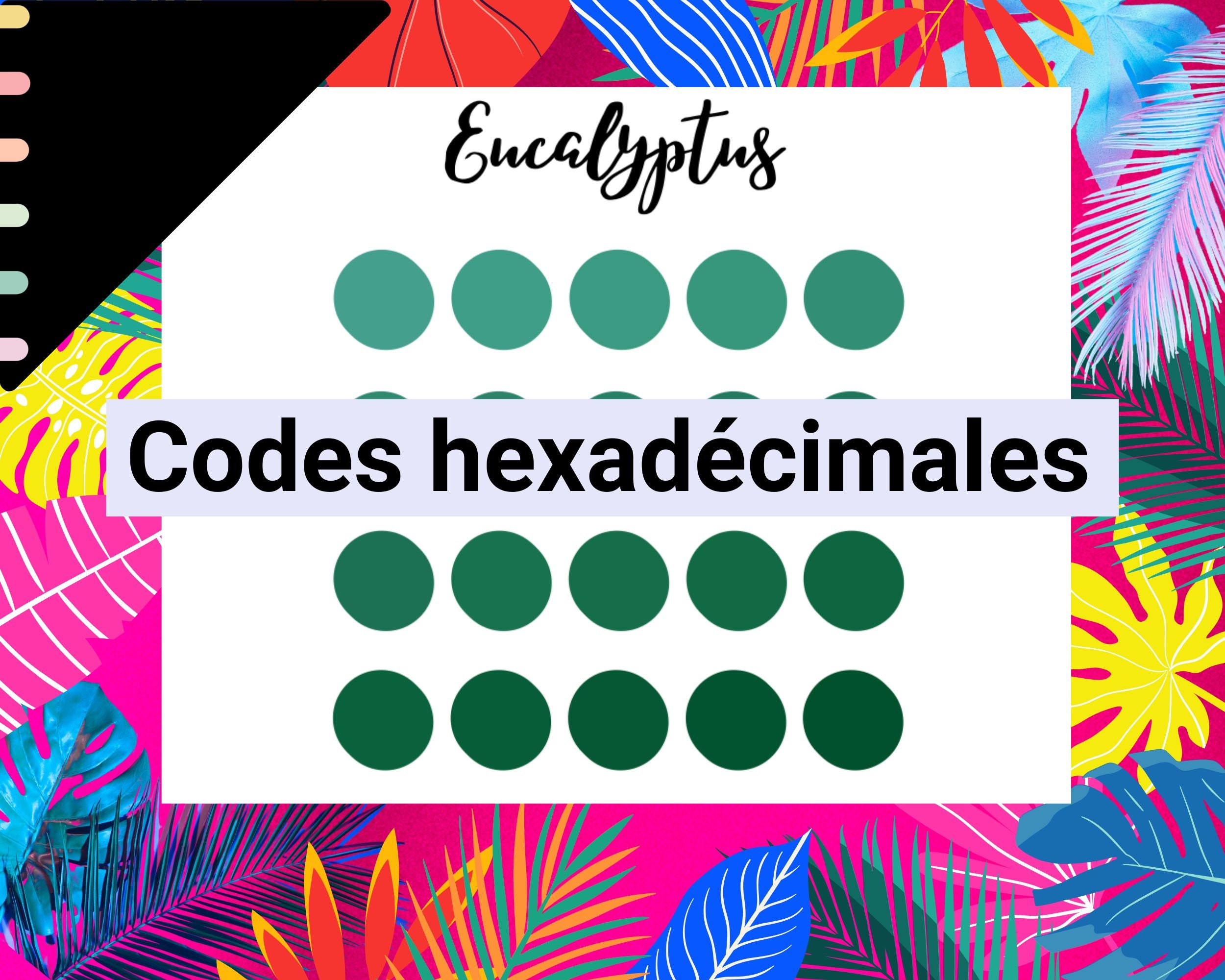 Eucalyptus Color Palette Popular Hexadecimal Color Codes 48 - Etsy