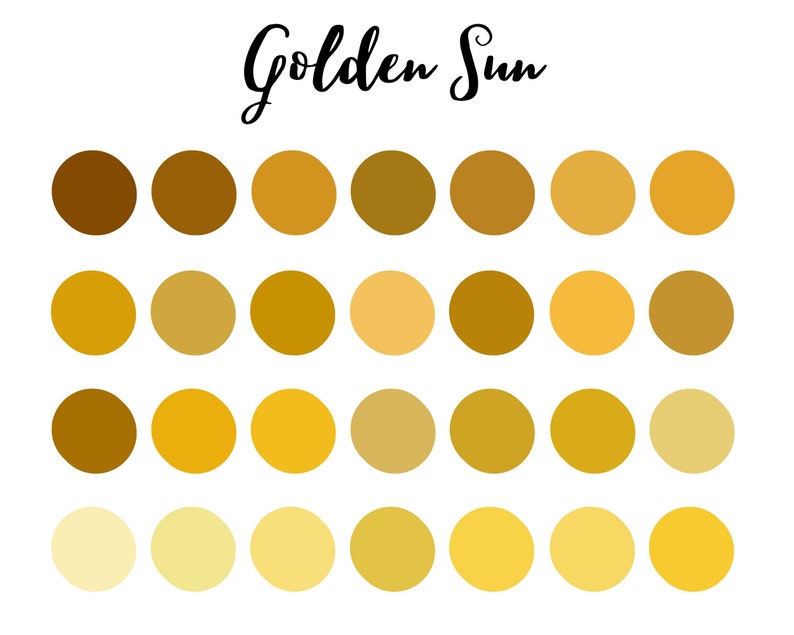 Sun Colours 20 Hexadecimal Codes Sun Procreate Color Palette - Etsy Finland