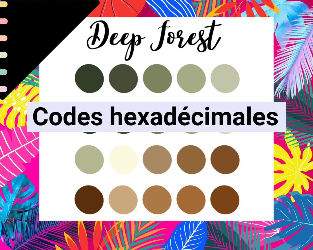Deep Forest Color Palette Hexadecimal Color Codes 20 - Etsy