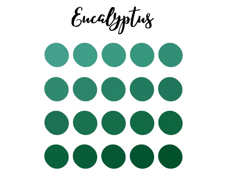 Procreate Eucalyptus Color Palette Popular Hexadecimal Color Codes 48 ...