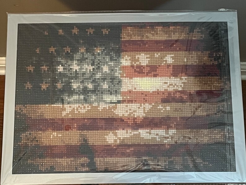 Completed- Worn American Flag Diamond Painting [with Frame] - Etsy
