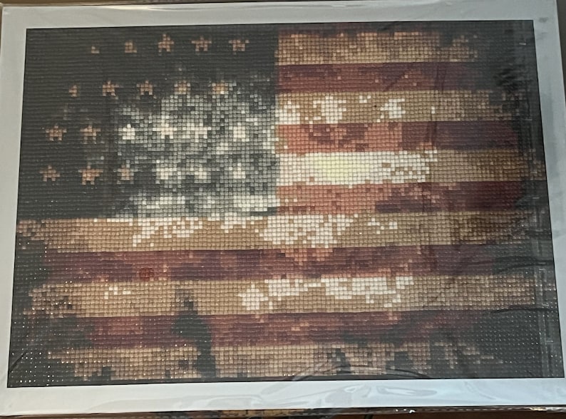 Completed- Worn American Flag Diamond Painting [with Frame] - Etsy