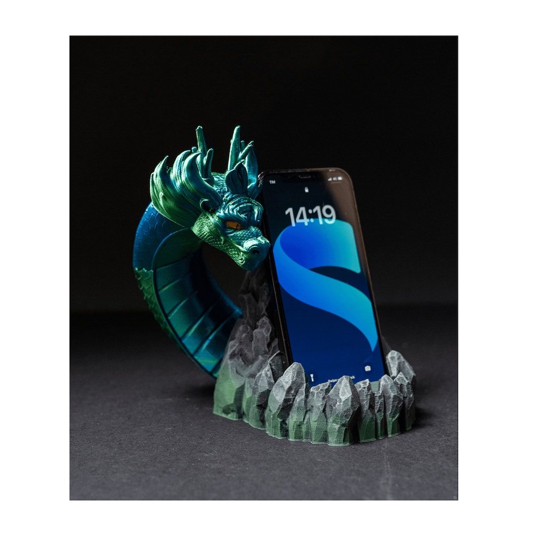 3D Printed Dragon Phone Holder | Fantasy Desk Decor - Etsy