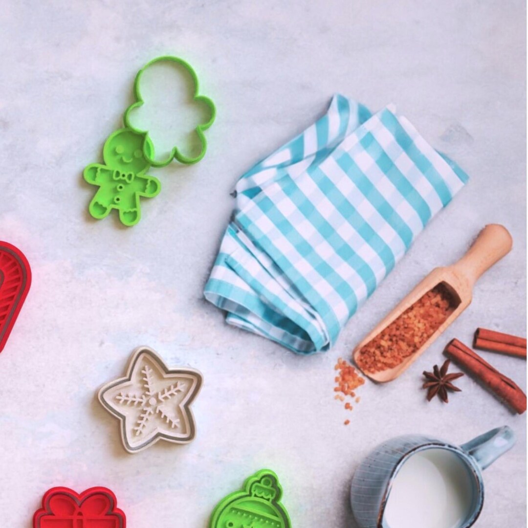 Christmas Cookie Cutter Set Holiday Baking Shapes Festive Cookie ...