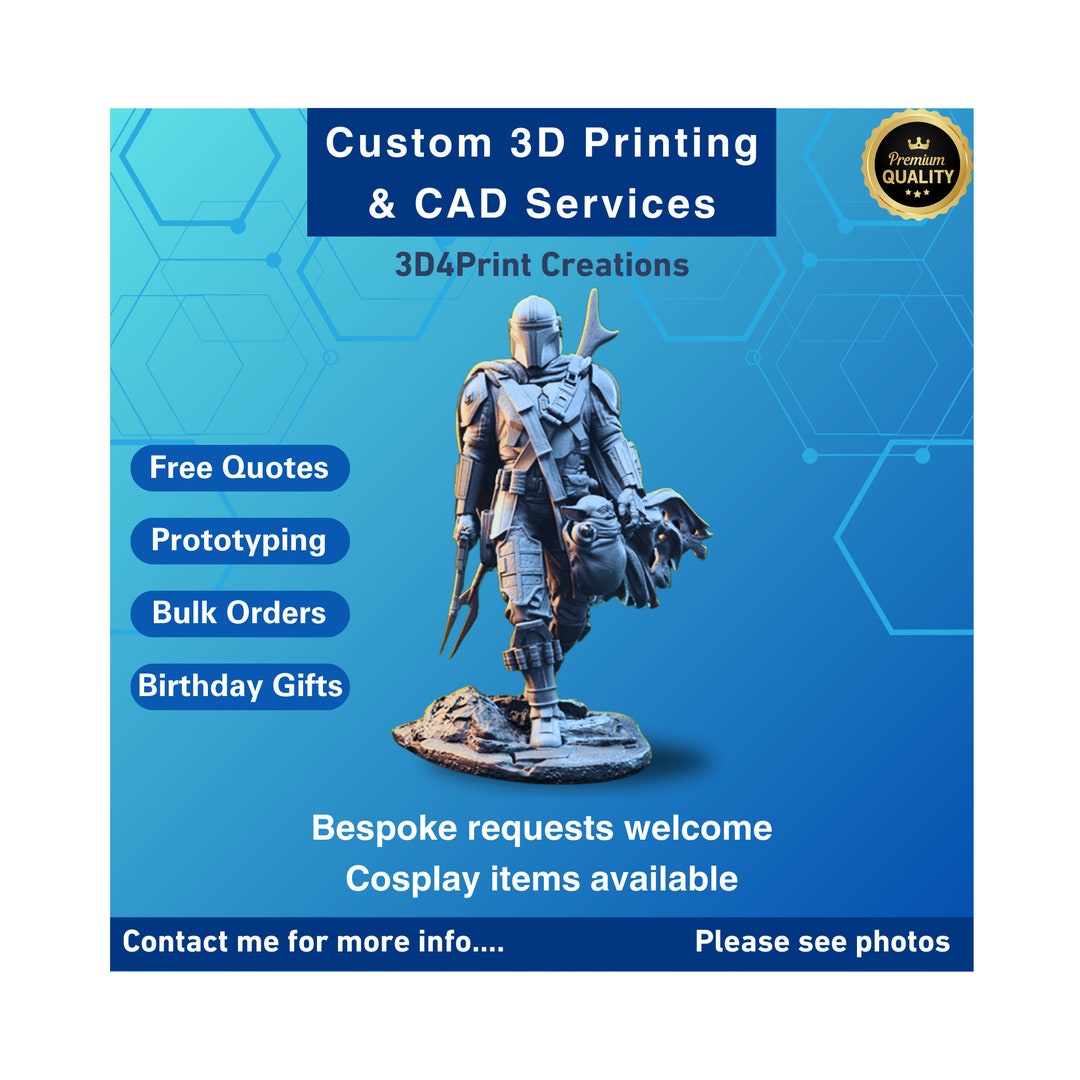 Custom 3D Printing Service, Cosplay Props, CAD Design - Etsy