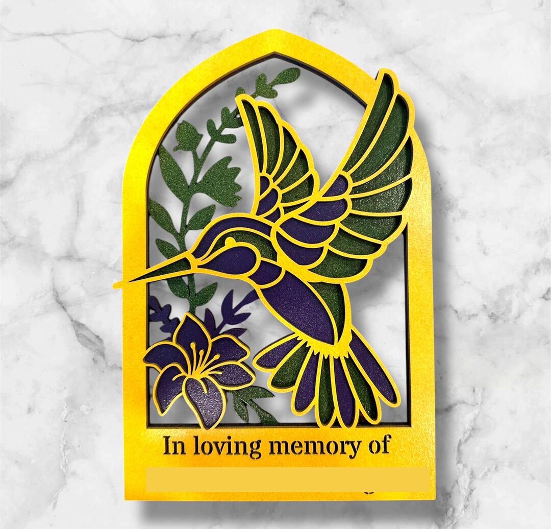 Hummingbird Memorial Sign, in Loving Memory, Funeral, Custom, Wood Sign ...