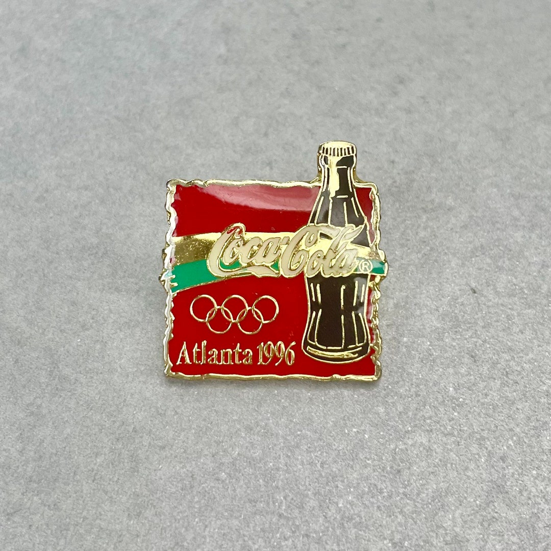 Vintage Coca-cola Atlanta 1996 Pin, Gold Tone Rectangle Lapel Scarf ...