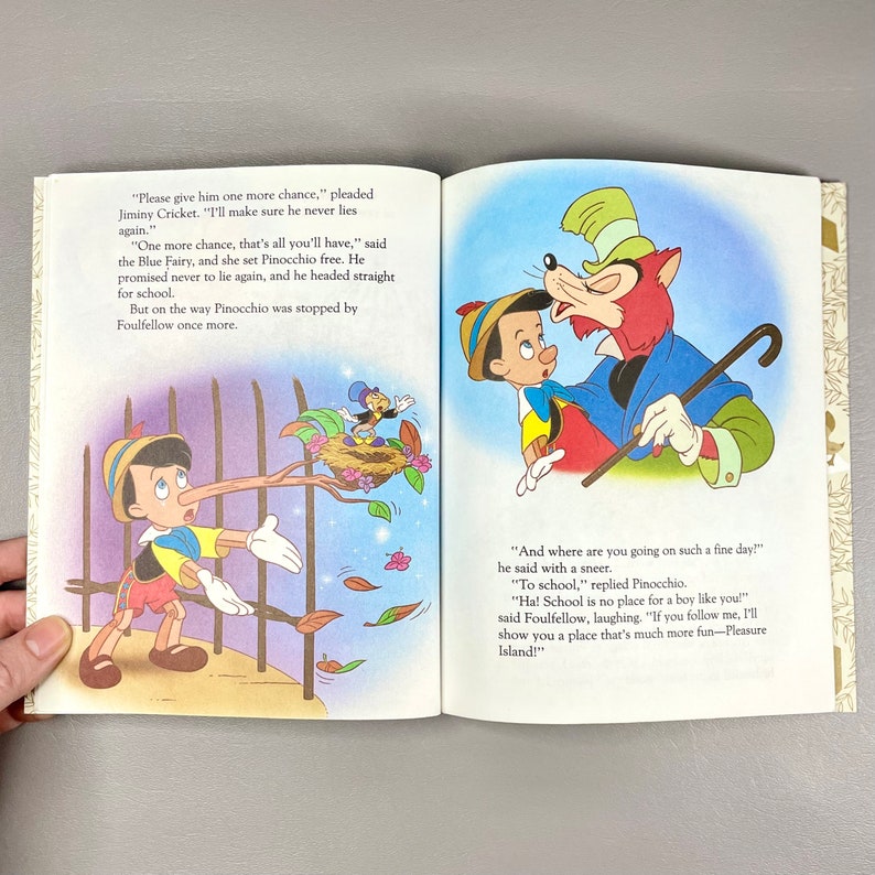 Vintage 1990 Little Golden Book “pinocchio” Walt Disney’s, Hardcover ...