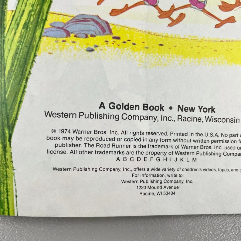 Vintage 1974 Little Golden Book: the Road Runner, A Very Scary Lesson ...