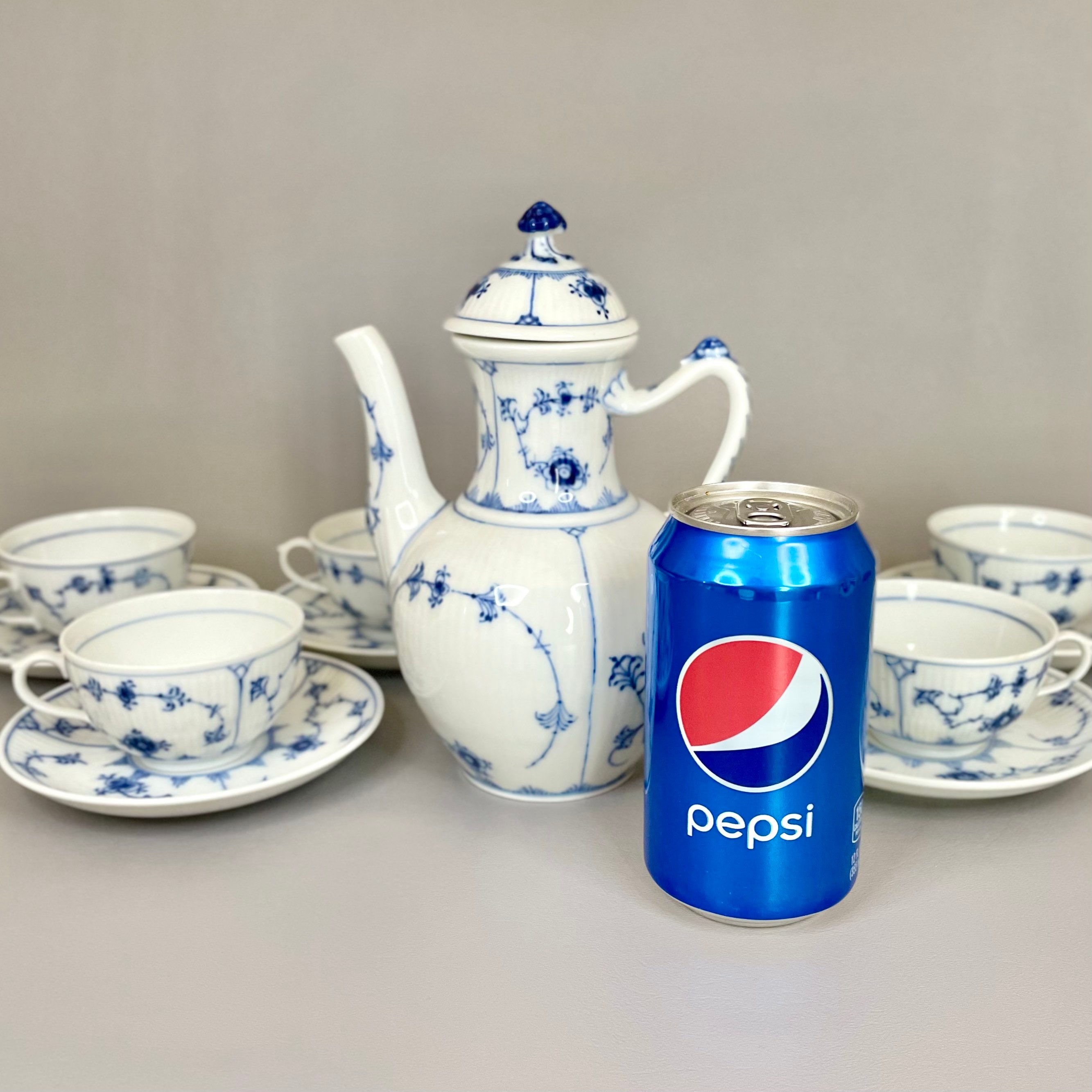 Vintage Royal Copenhagen Teapot Cups Saucers Set, Decorated by Floral ...