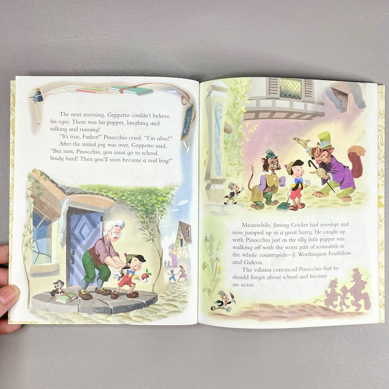 Vintage 1953 "pinocchio" Little Golden Book, Walt Disney First Edition ...