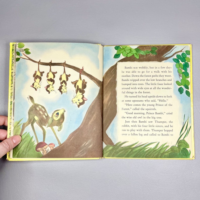 Vintage Book 1942 “bambi” Walt Disney’s, Hardcover Paper Children’s ...