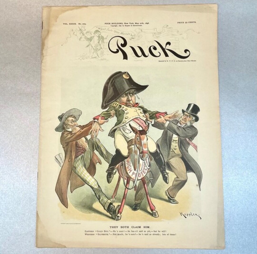 Antique 1896 Puck Paper Magazine May, Political Posters Journal, Over ...
